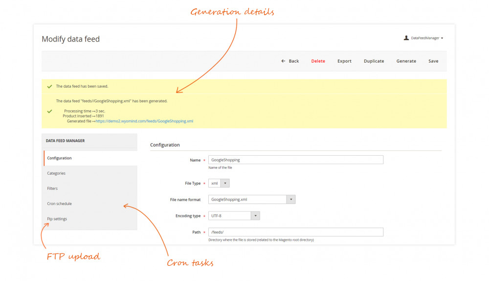 Magento 2 - Data feed - Extension for Magento