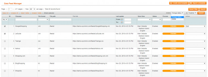 Data Feed Magento extension